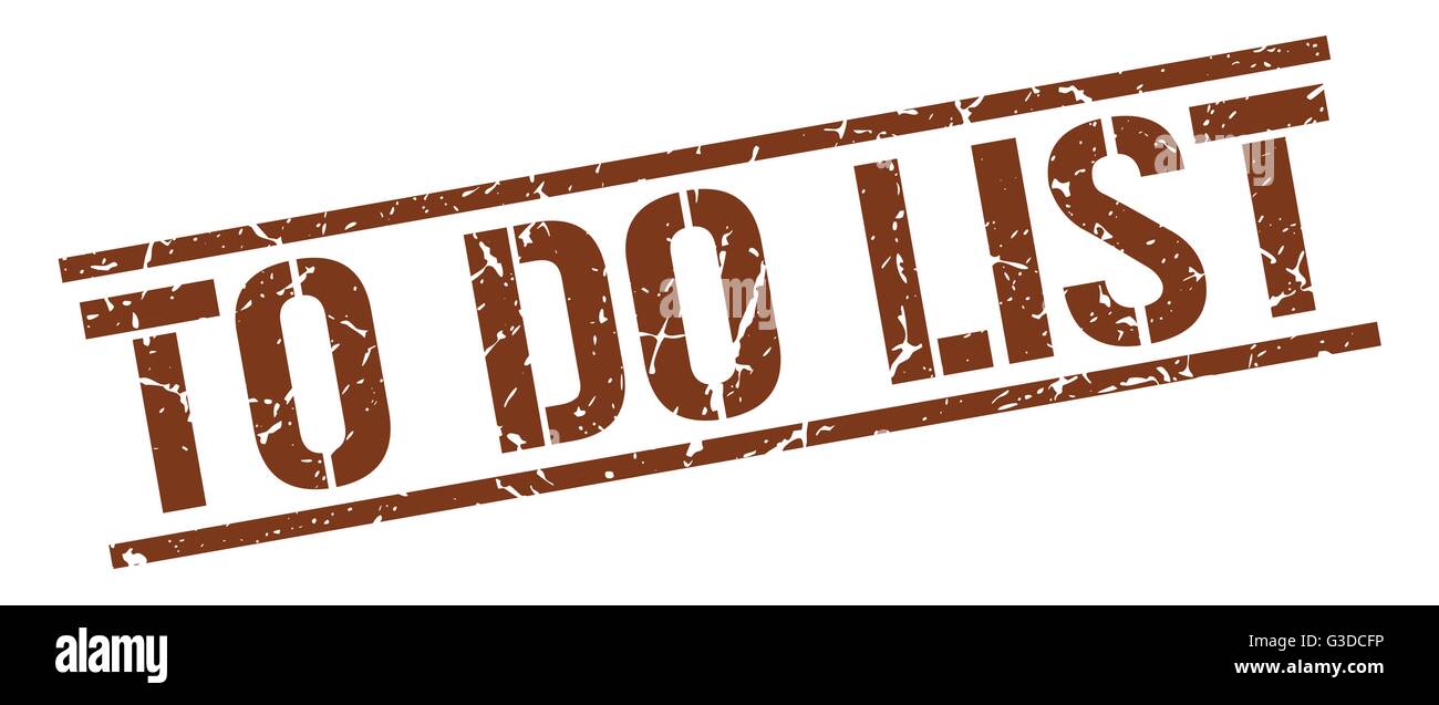 to do list brown grunge square vintage rubber stamp Stock Vector Image ...