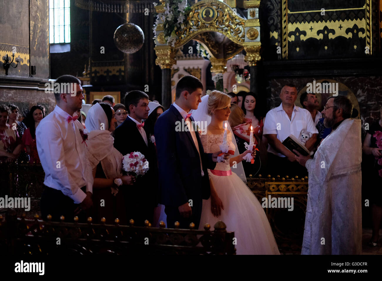 An Eastern Orthodox Church wedding inside St Volodymyr's Cathedral in ...