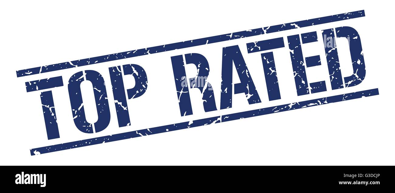 top rated blue grunge square vintage rubber stamp Stock Vector Image ...