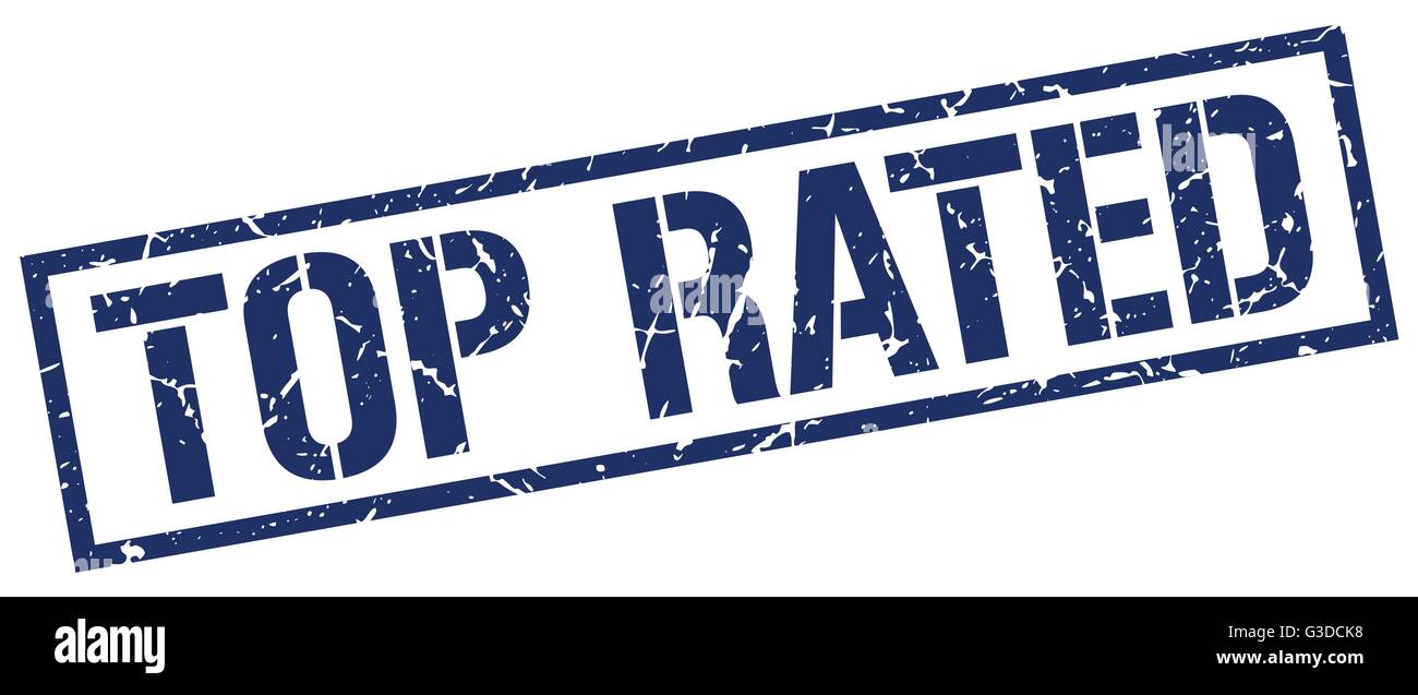 top rated blue grunge square vintage rubber stamp Stock Vector Image ...