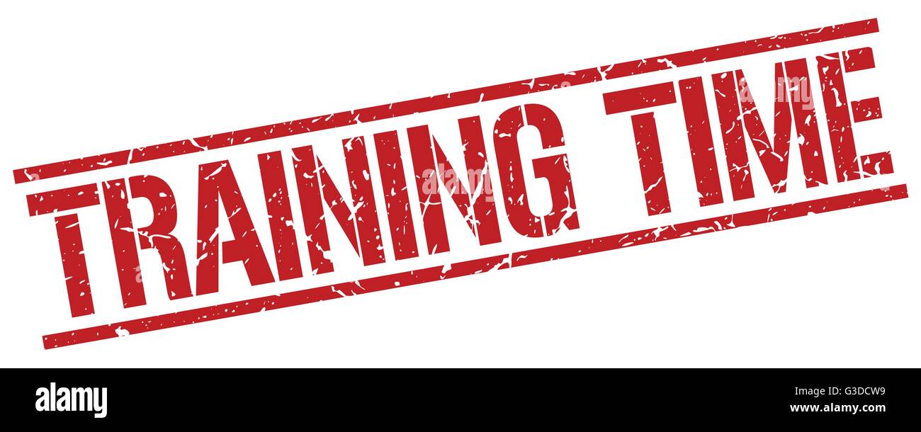 training time red grunge square vintage rubber stamp Stock Vector Image ...
