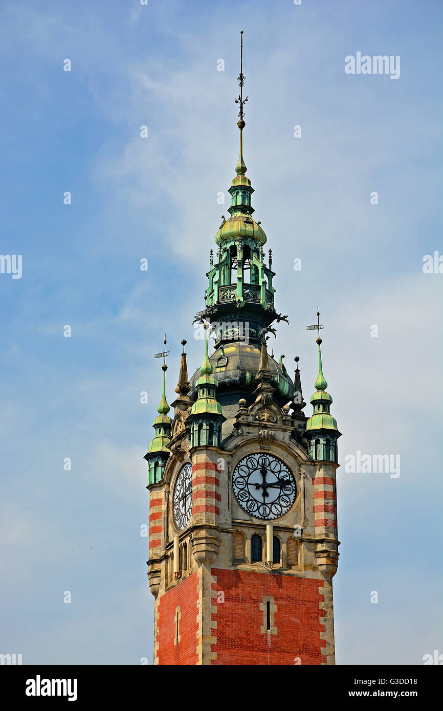 clock tower Gdansk Glowny railway station Poland Stock Photo - Alamy