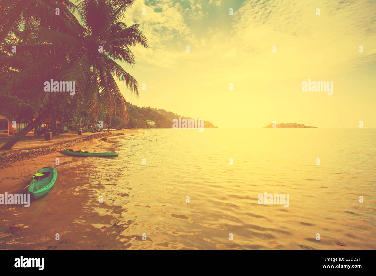 beach summer and island for background with vintage Stock Photo - Alamy