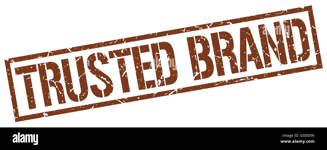 trusted brand brown grunge square vintage rubber stamp Stock Vector ...
