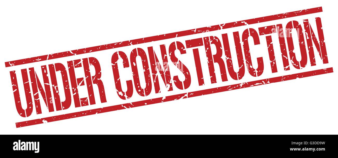 under construction red grunge square vintage rubber stamp Stock Vector ...