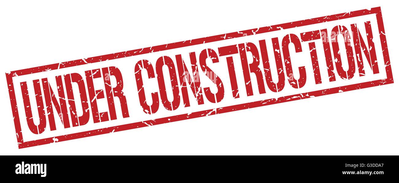 under construction red grunge square vintage rubber stamp Stock Vector ...
