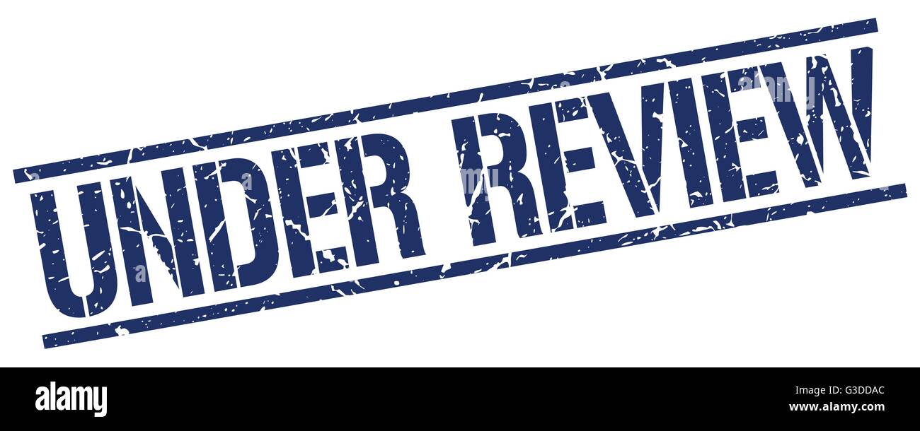 under review blue grunge square vintage rubber stamp Stock Vector Image ...