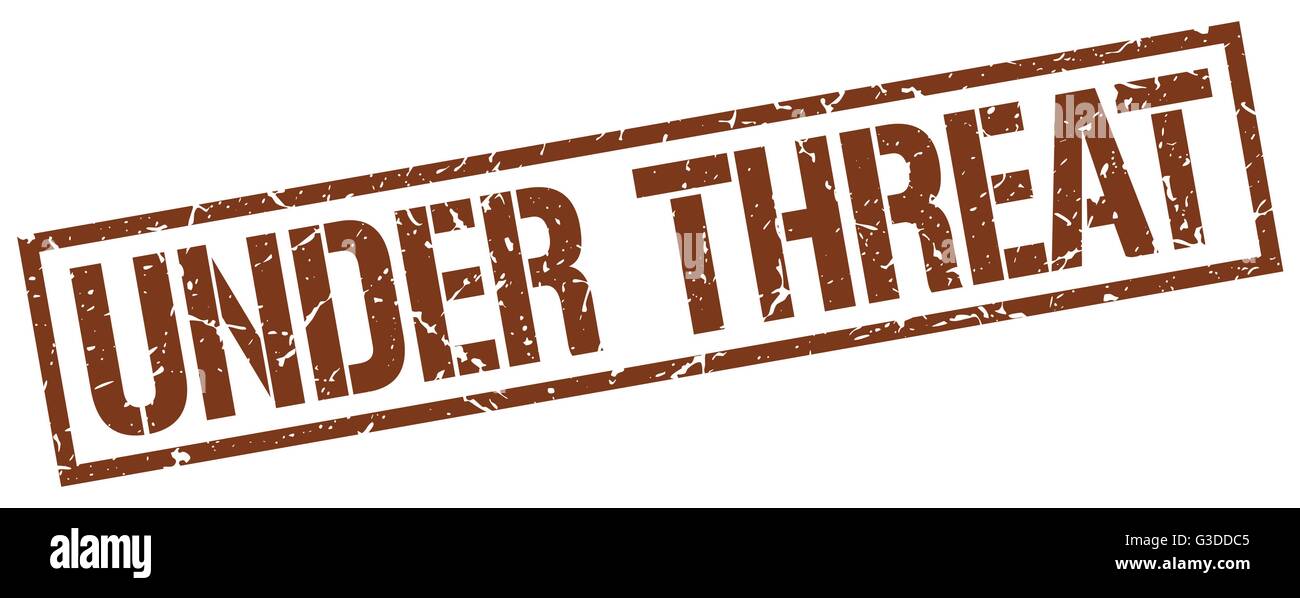 under threat brown grunge square vintage rubber stamp Stock Vector ...
