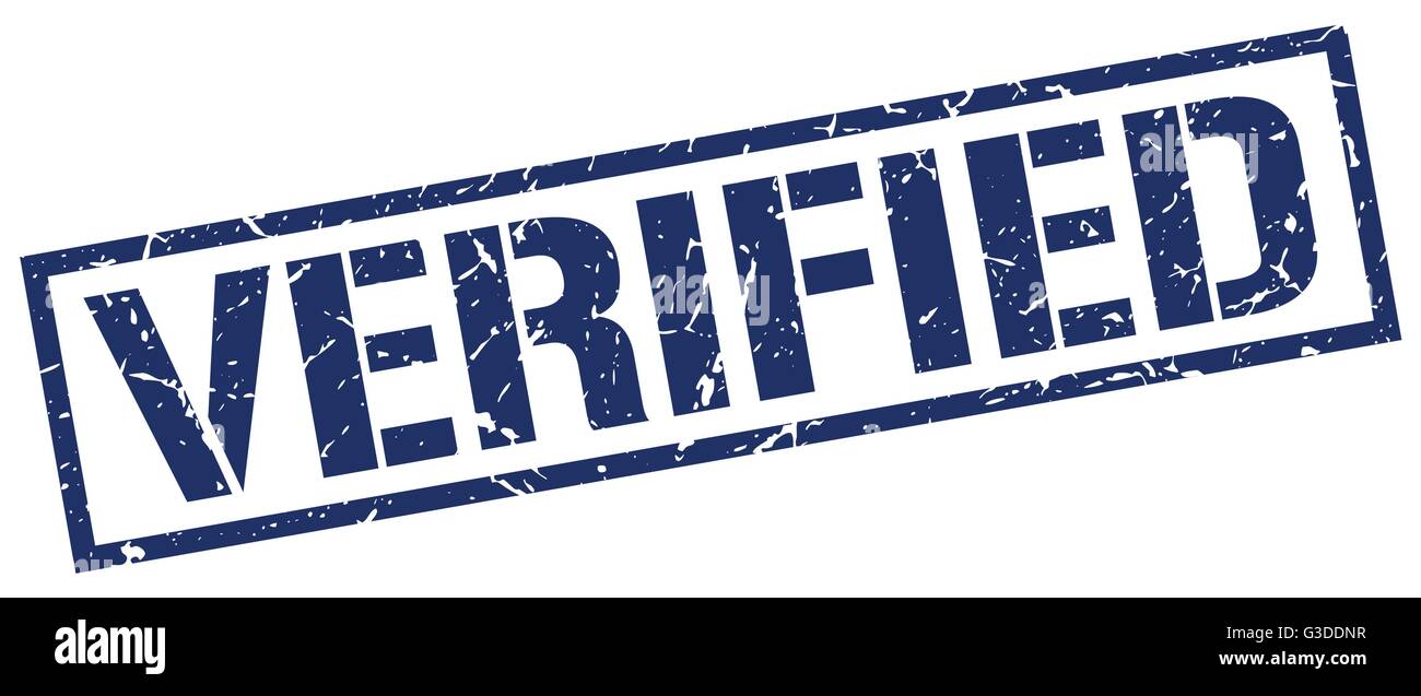 verified blue grunge square vintage rubber stamp Stock Vector Image ...