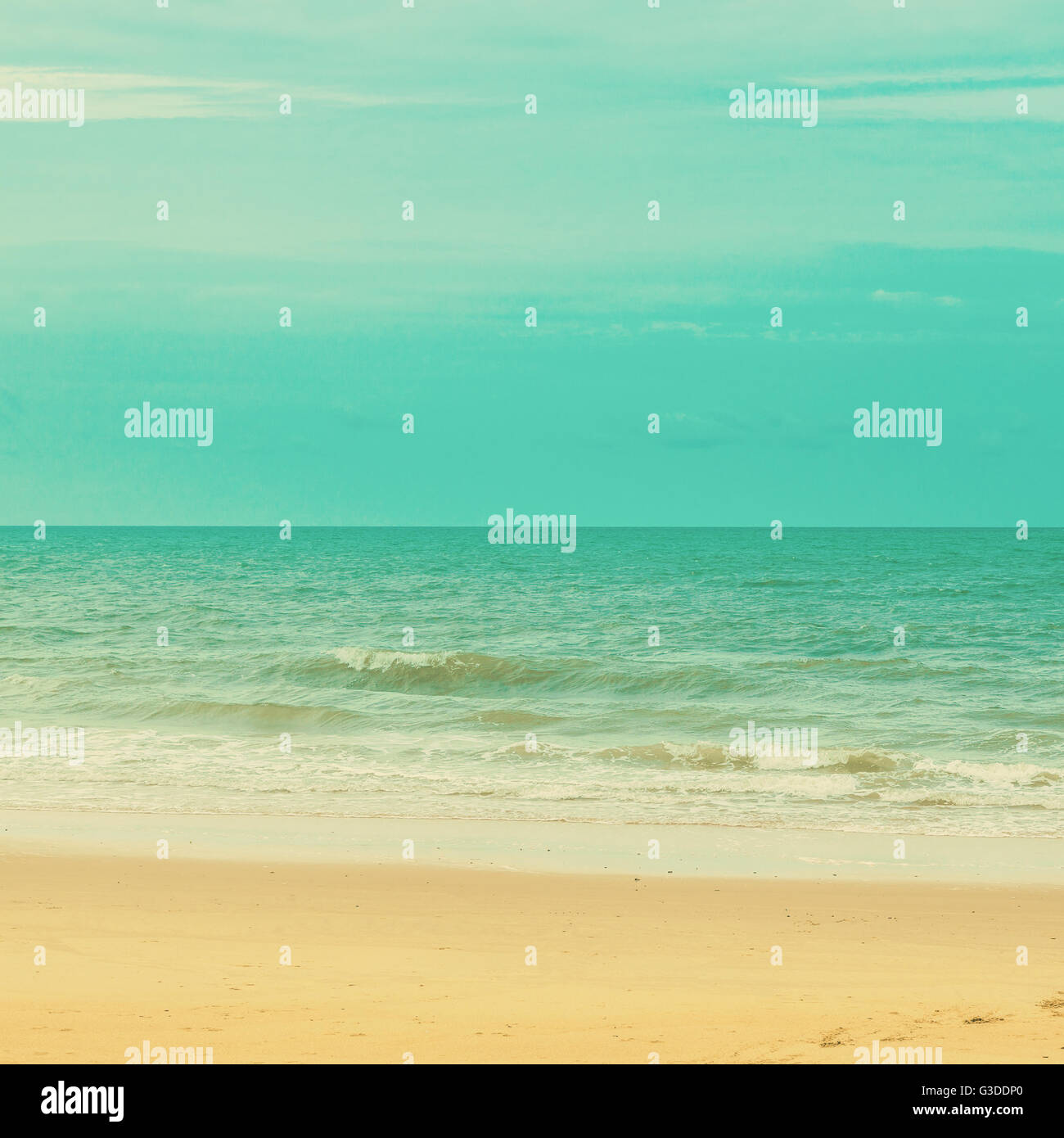sea and beach with vintage tone Stock Photo - Alamy