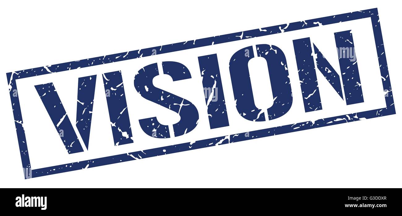 vision blue grunge square vintage rubber stamp Stock Vector Image & Art - Alamy