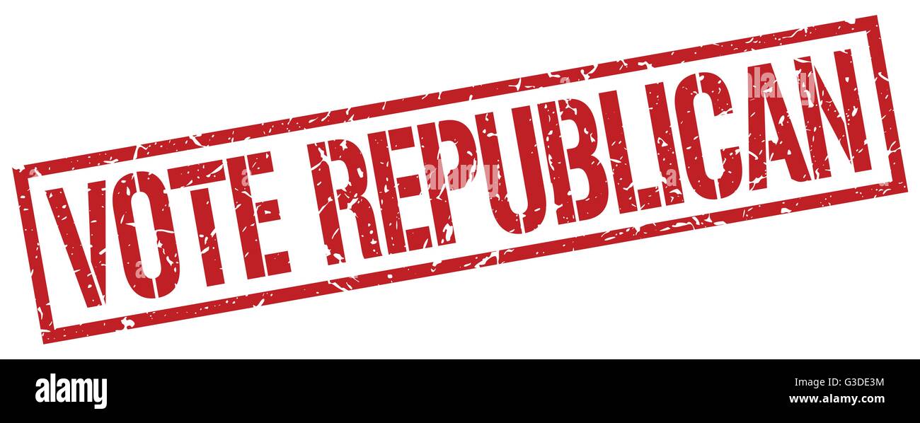 vote republican red grunge square vintage rubber stamp Stock Vector ...