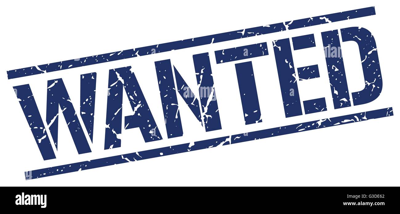 wanted blue grunge square vintage rubber stamp Stock Vector Image & Art ...