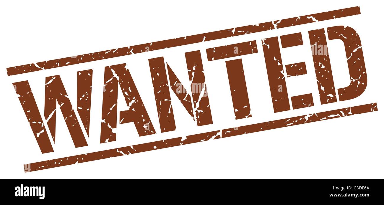 wanted brown grunge square vintage rubber stamp Stock Vector Image ...