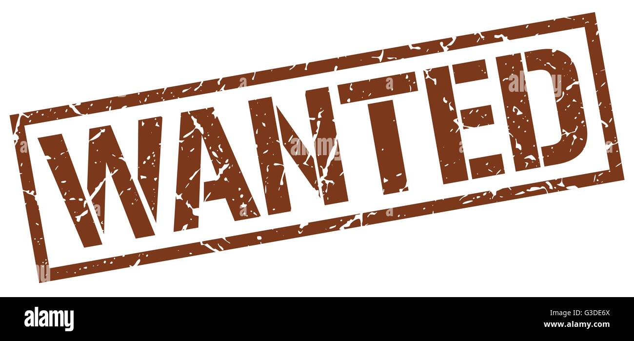 wanted brown grunge square vintage rubber stamp Stock Vector Image ...