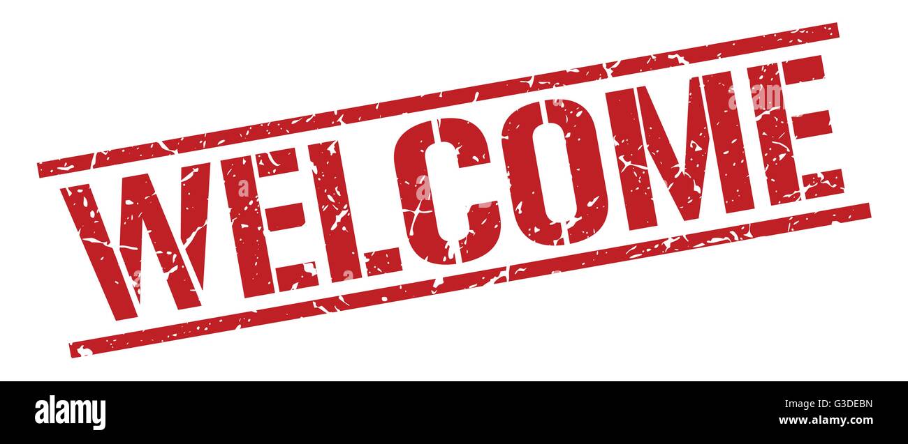 welcome red grunge square vintage rubber stamp Stock Vector Image & Art ...