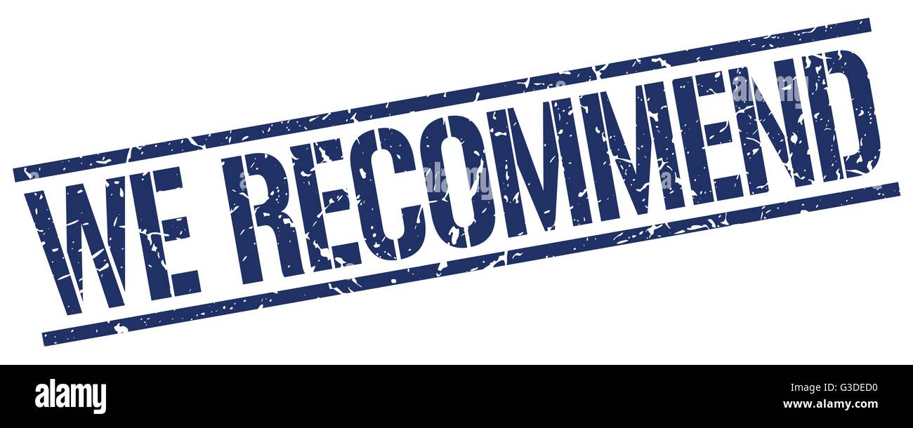 we recommend blue grunge square vintage rubber stamp Stock Vector Image & Art - Alamy