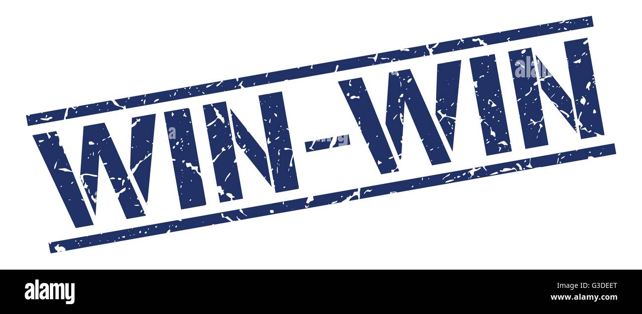 win-win blue grunge square vintage rubber stamp Stock Vector Image ...
