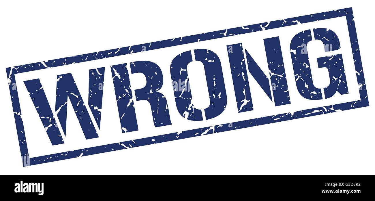 wrong blue grunge square vintage rubber stamp Stock Vector Image & Art ...