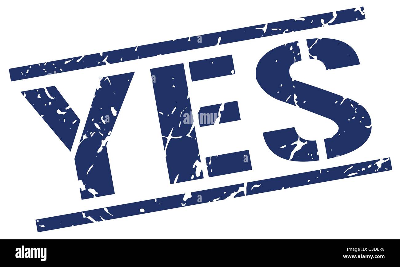 yes blue grunge square vintage rubber stamp Stock Vector Image & Art ...