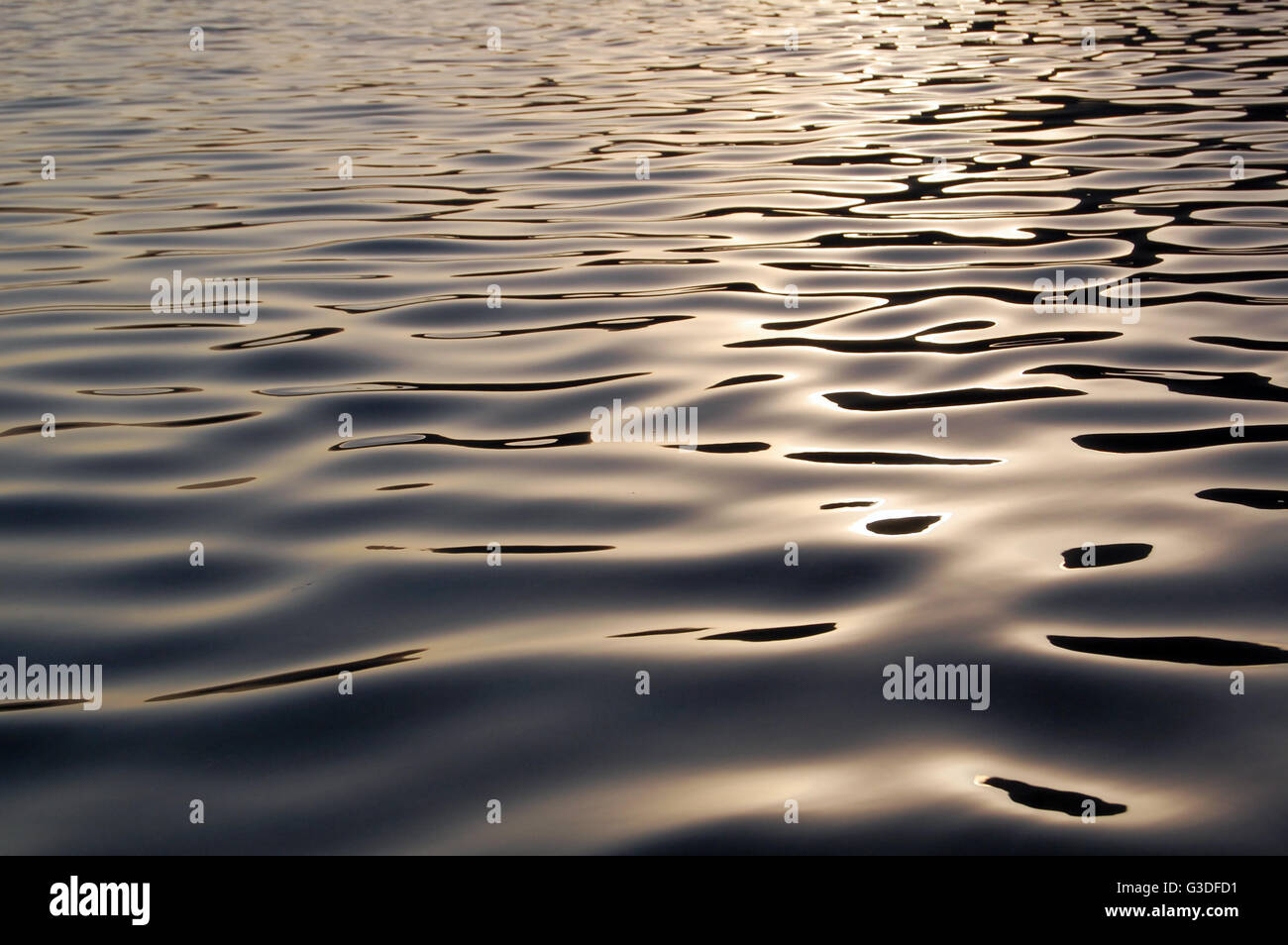 Sun glare on water at sunrise Stock Photo - Alamy