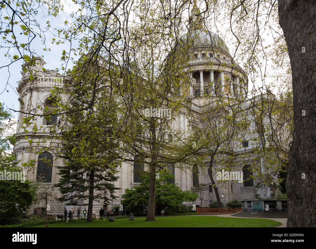 St Paul's Cathedral, London, exterior and cathedral grounds shown from ...