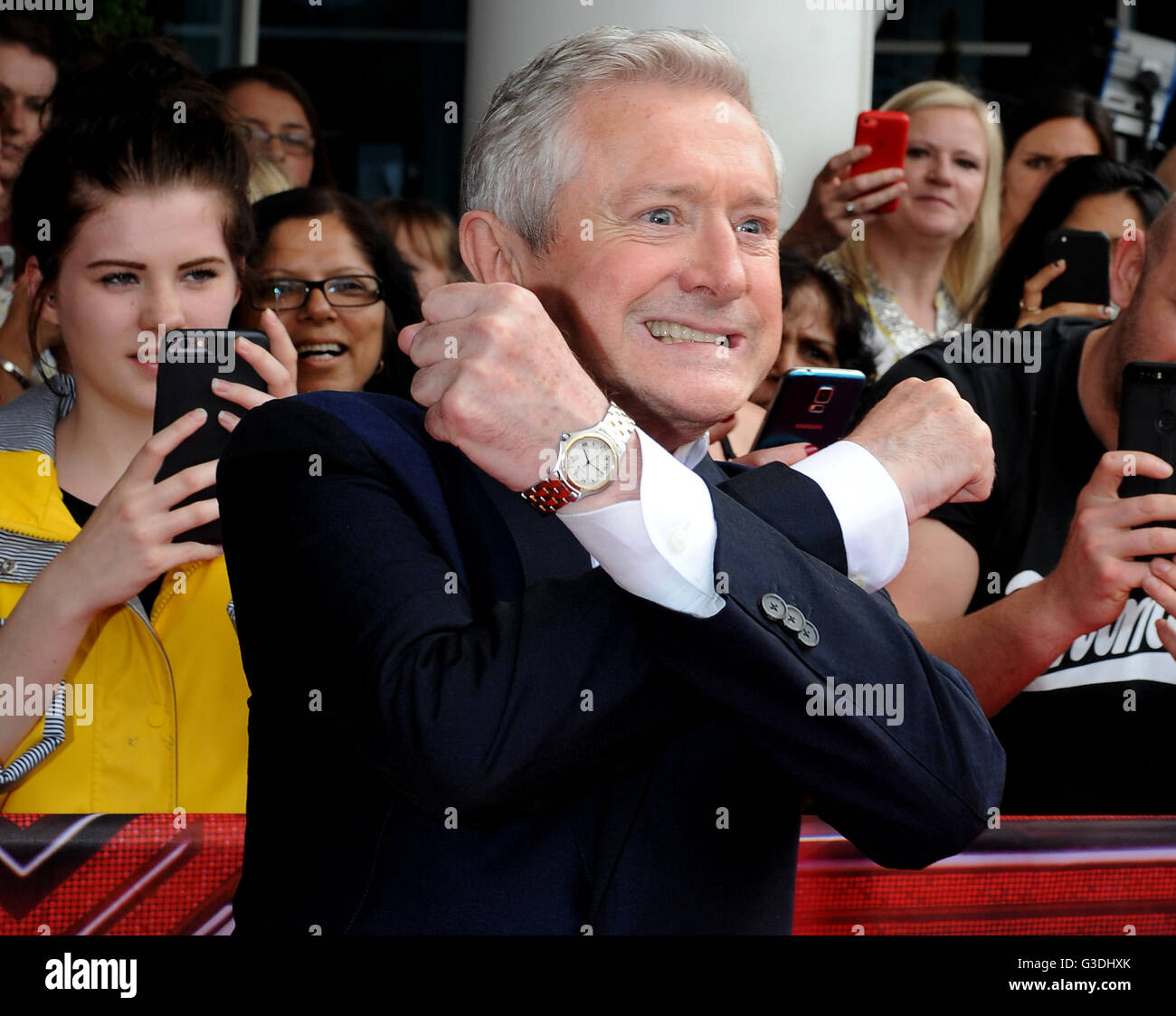 X Factor judge Louis Walsh arrives at the King Power Stadium in ...