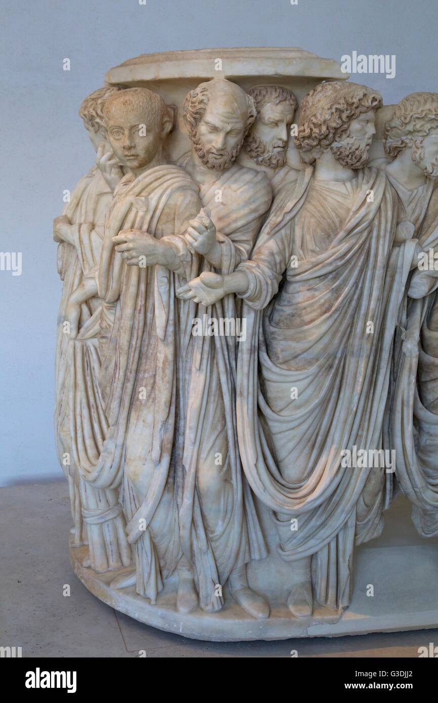 Sarcophagus of Acilia. with a procession of Roman Senate for ...