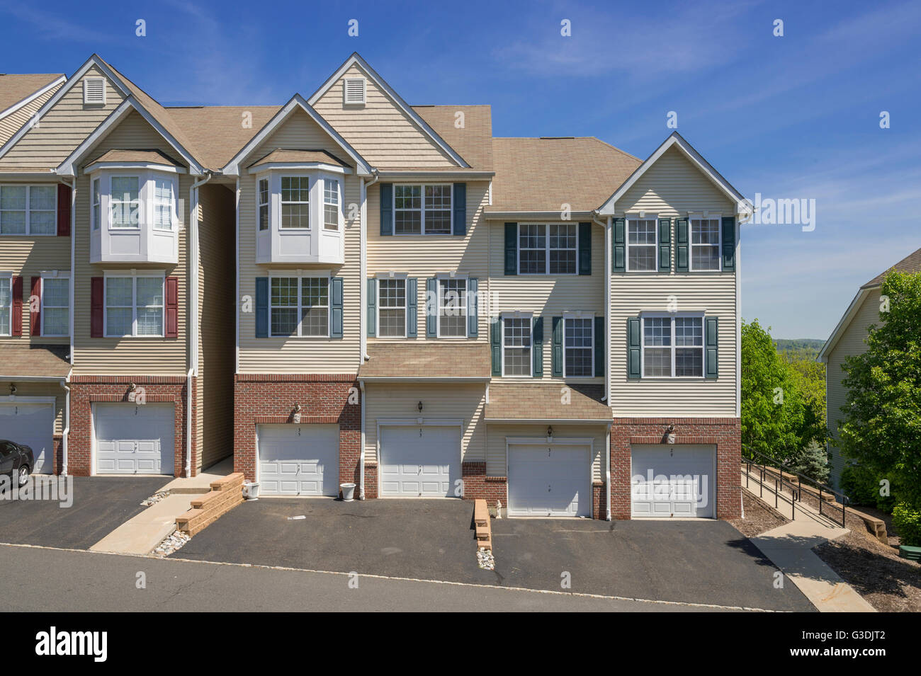 Suburb suburban street view architecture architectural hi-res stock ...