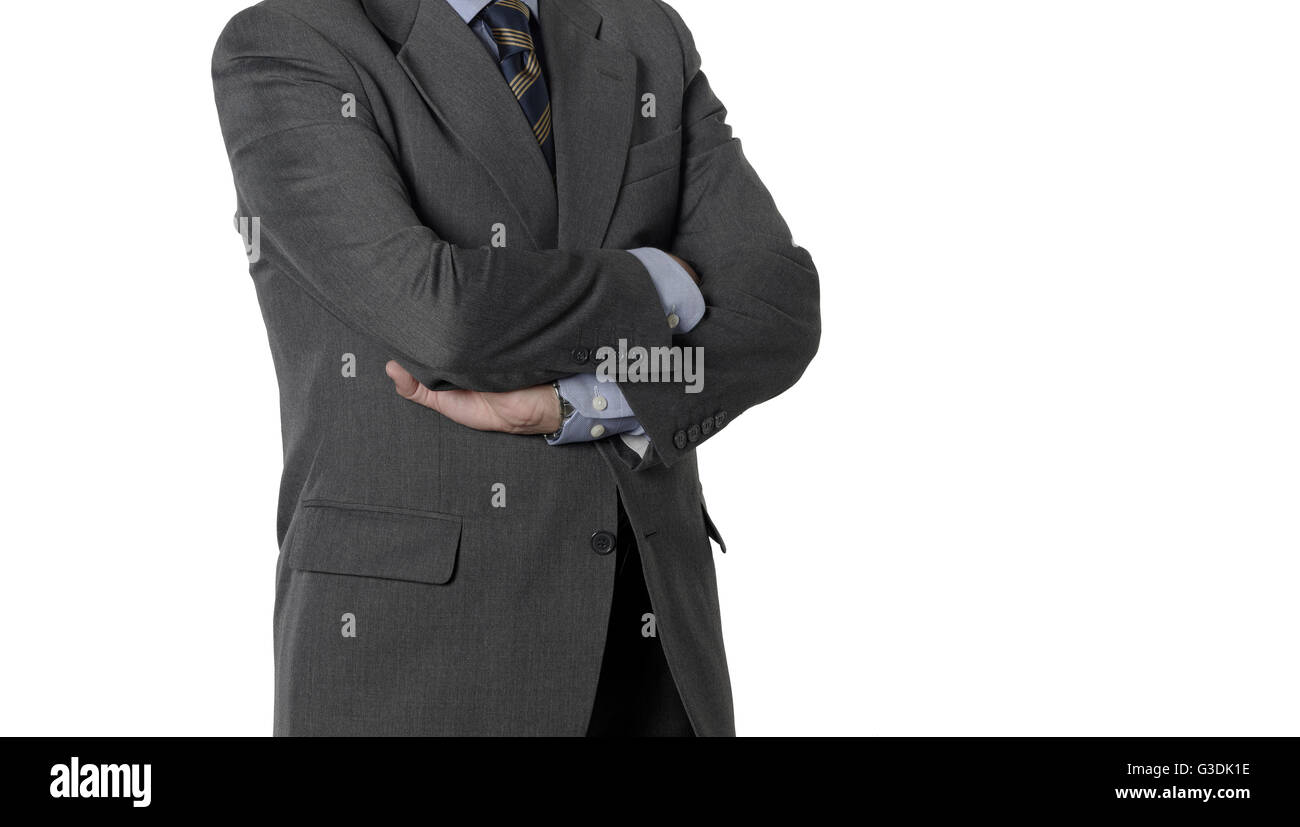 Man in suit detail isolated on white. Horizontal format Stock Photo - Alamy