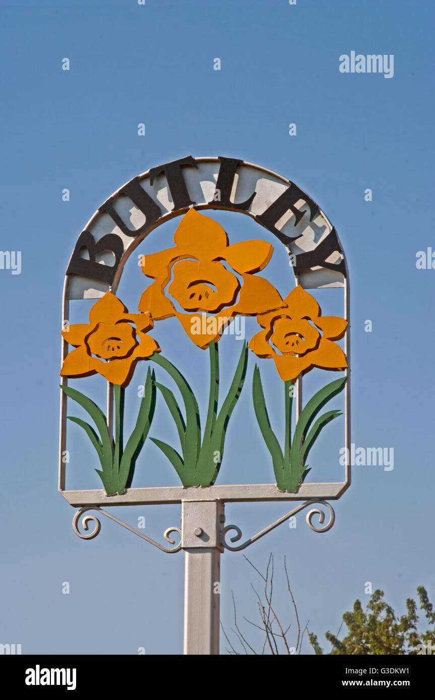Butley Village Sign, Suffolk Stock Photo - Alamy