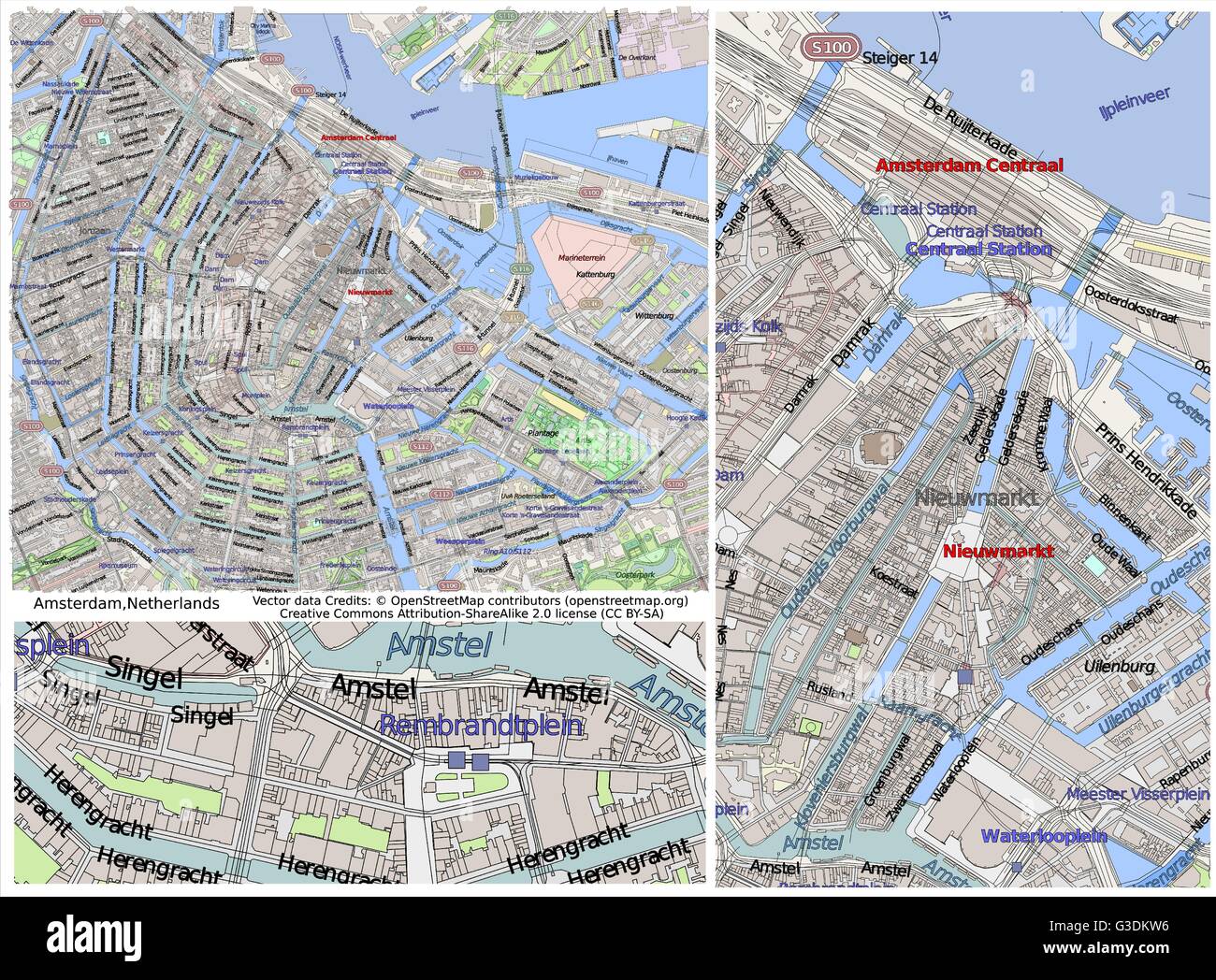 Aerial view amsterdam netherlands Stock Vector Images - Alamy