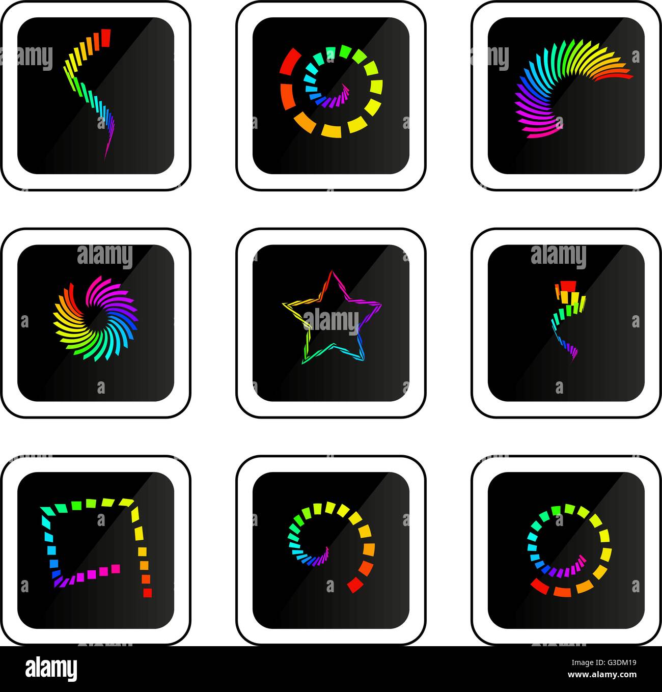 Vector. Set of rainbow abstract icons. Decoration, app, logo. Isolated ...