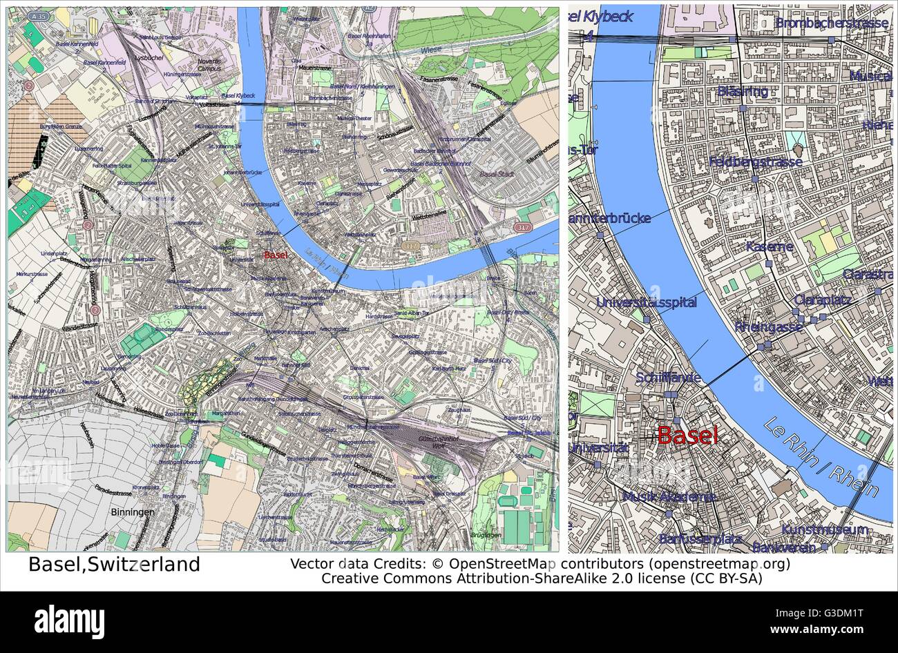 Map Of Basel Stock Vector Images - Alamy