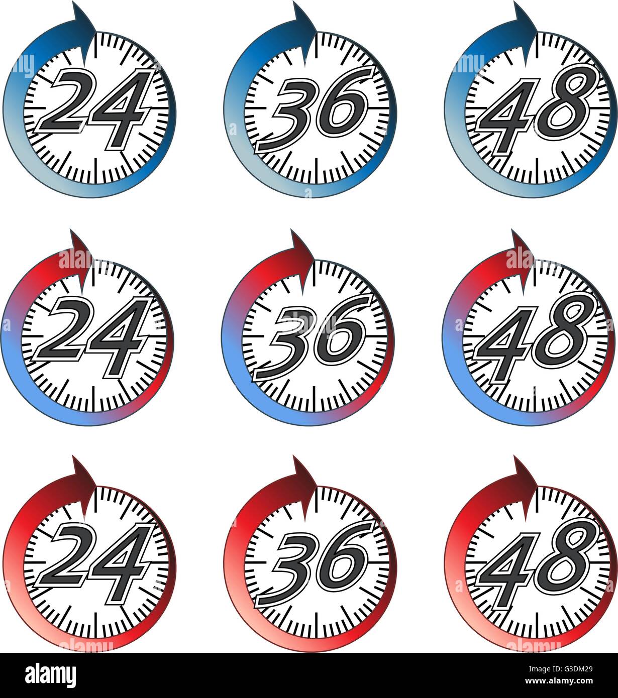 Vector. Time duration. Signs showing how long any product effect or ...