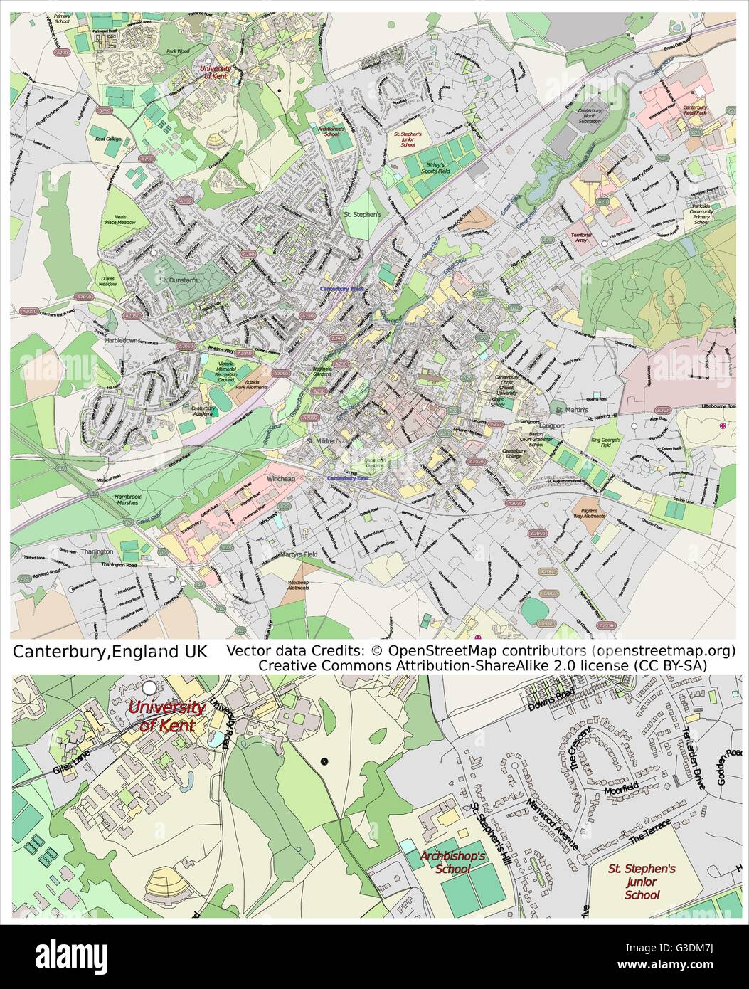 Canterbury map Stock Vector Images - Alamy
