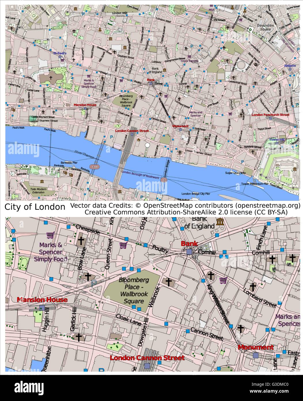 Aerial view map london Stock Vector Images - Alamy