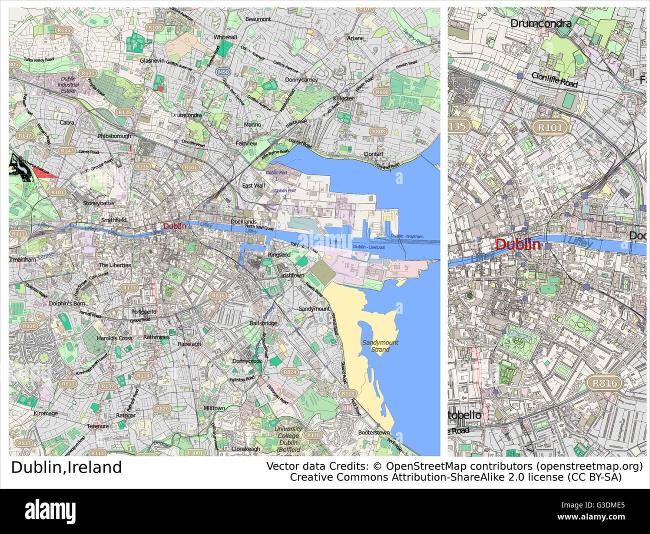 Ireland Dublin Aerial View Stock Vector Images - Alamy