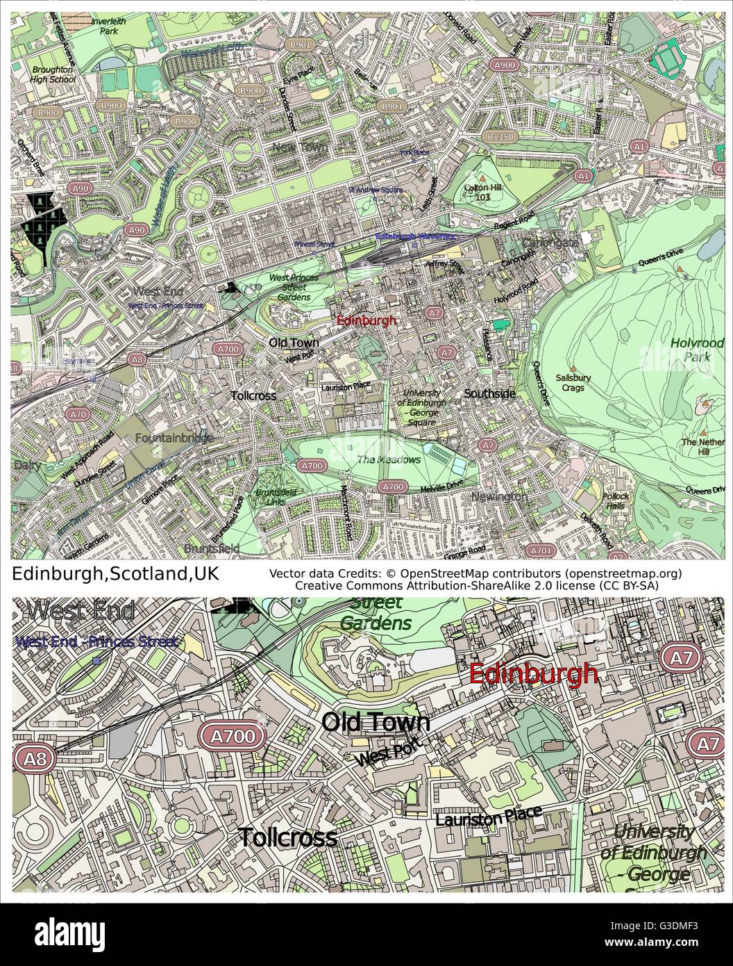Edinburgh Map High Resolution Stock Photography and Images - Alamy