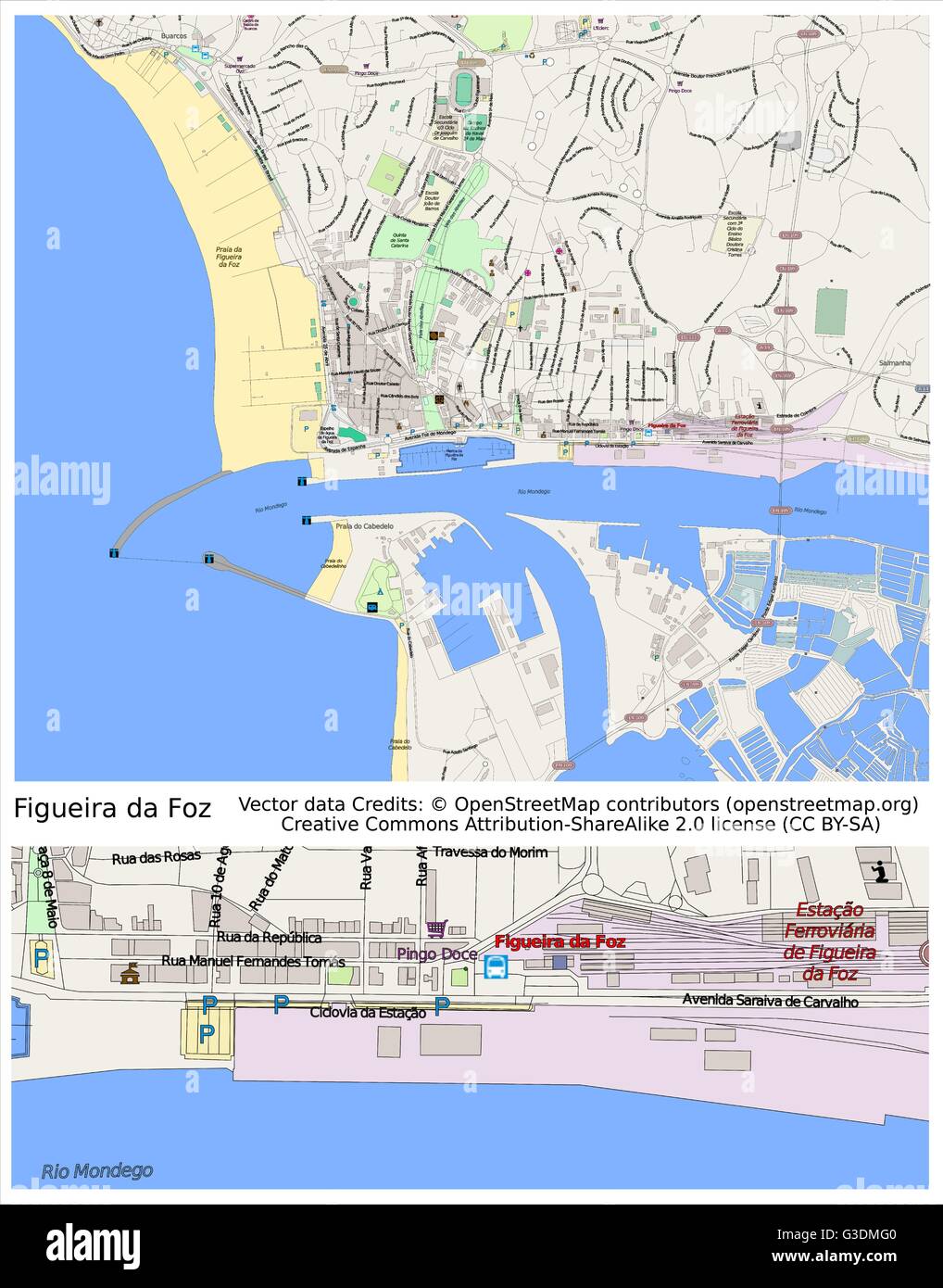 Figueira da foz portugal map Stock Vector Images - Alamy