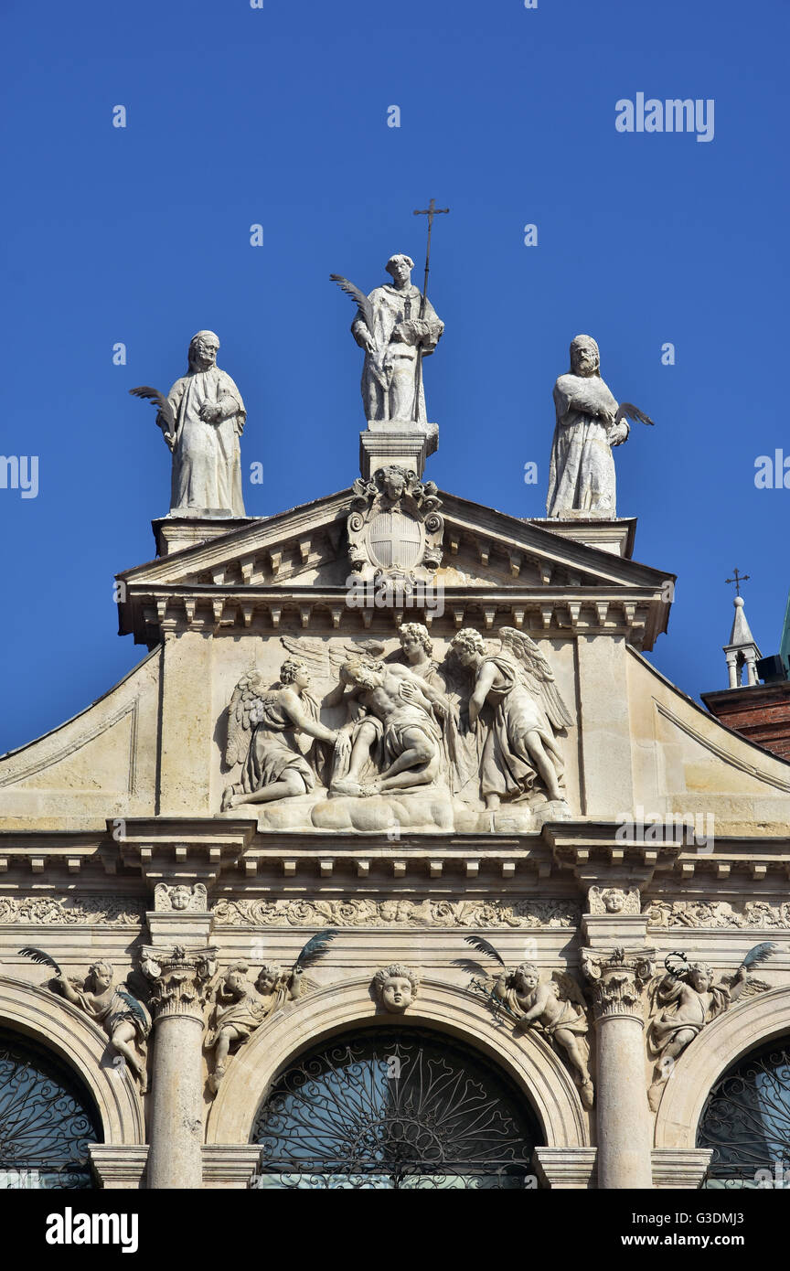 Detail of the beautiful St Vincent baroque church in the center of ...