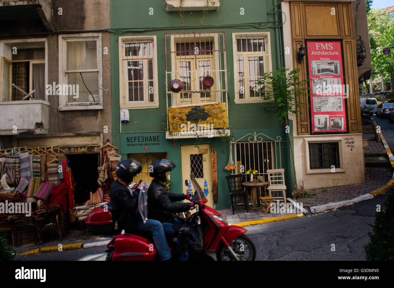 Cihangir neighborhood of the Beyoğlu district in Istanbul, Turkey Stock ...