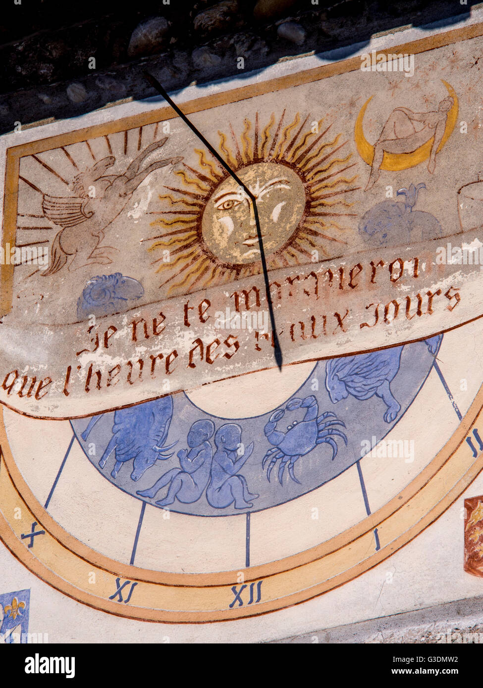 Sundial, old city of Perouges labelled les Plus beaux Villages de ...