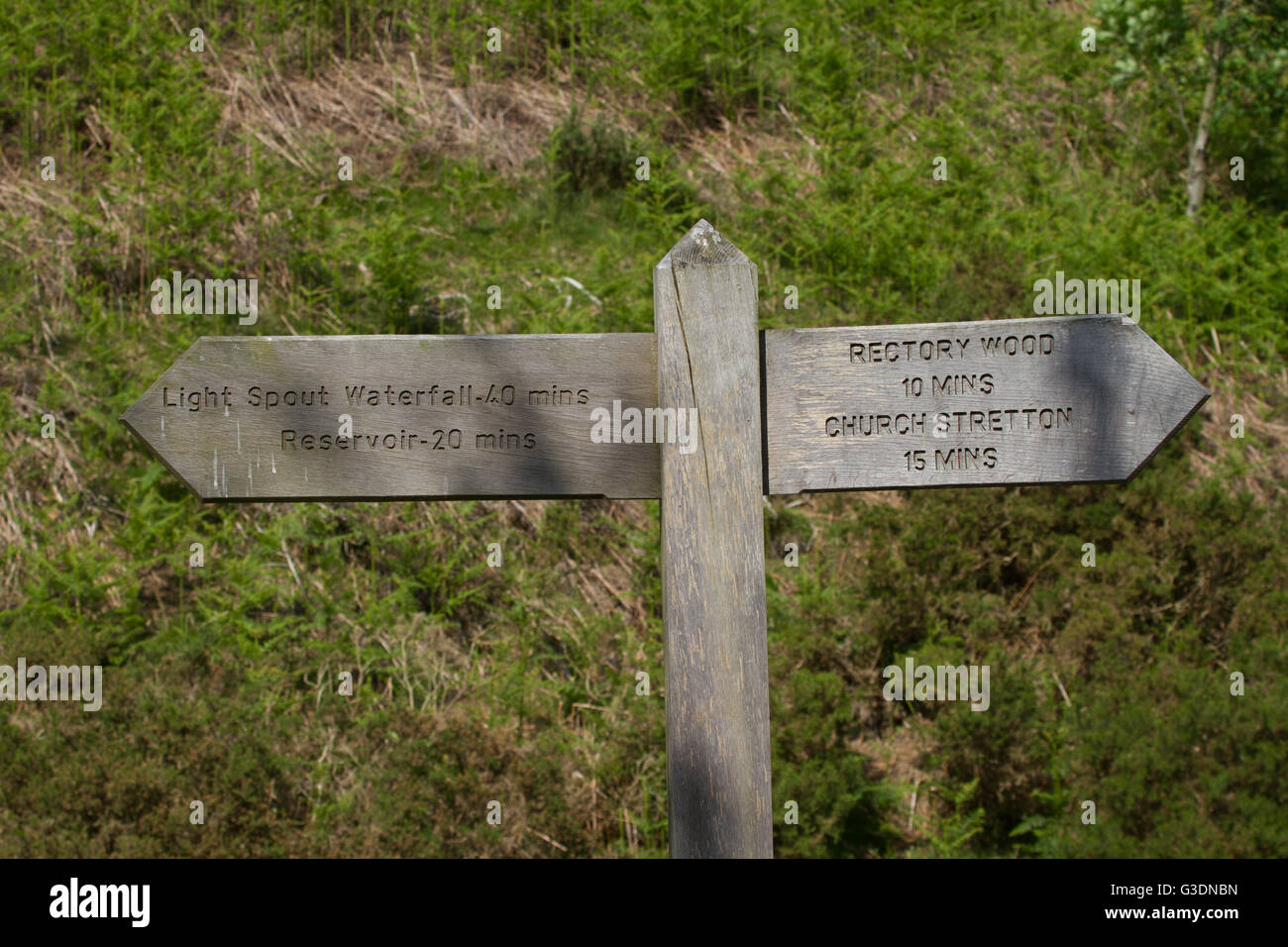 Sign post Long Mynd Shropshire uk Stock Photo - Alamy