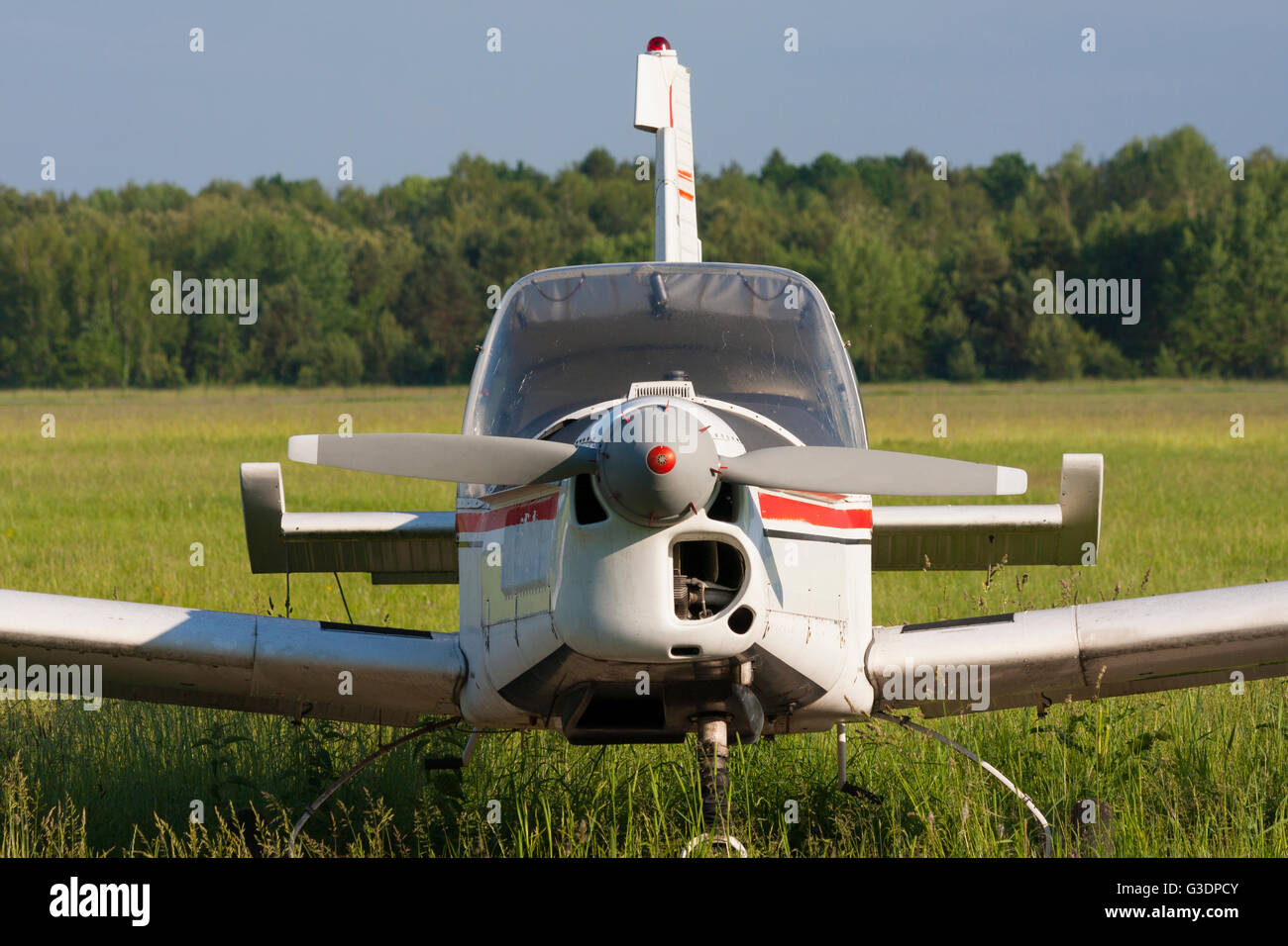 Old sports plane at the airport flying club Stock Photo - Alamy
