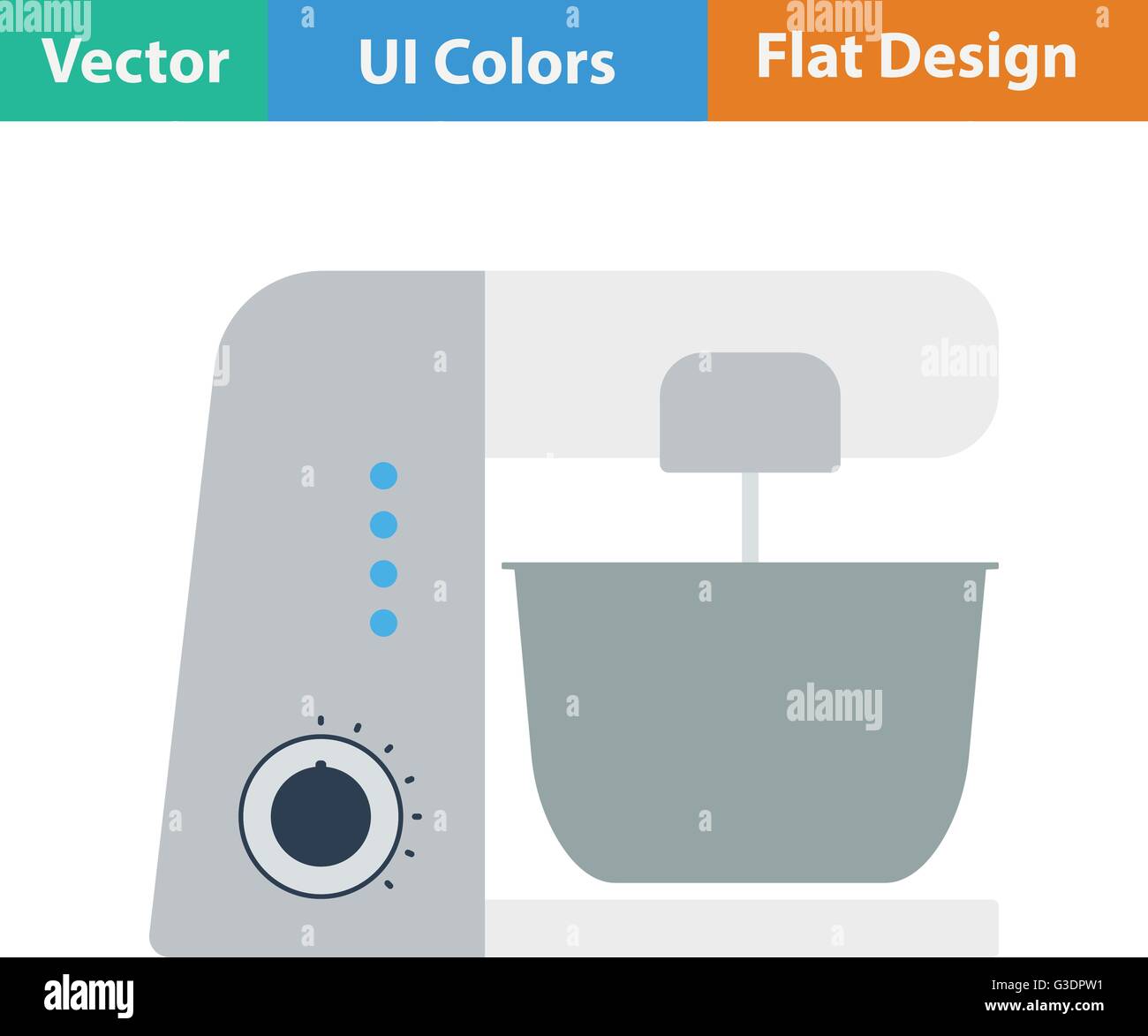 Kitchen food processor icon. Flat design. Vector illustration Stock ...