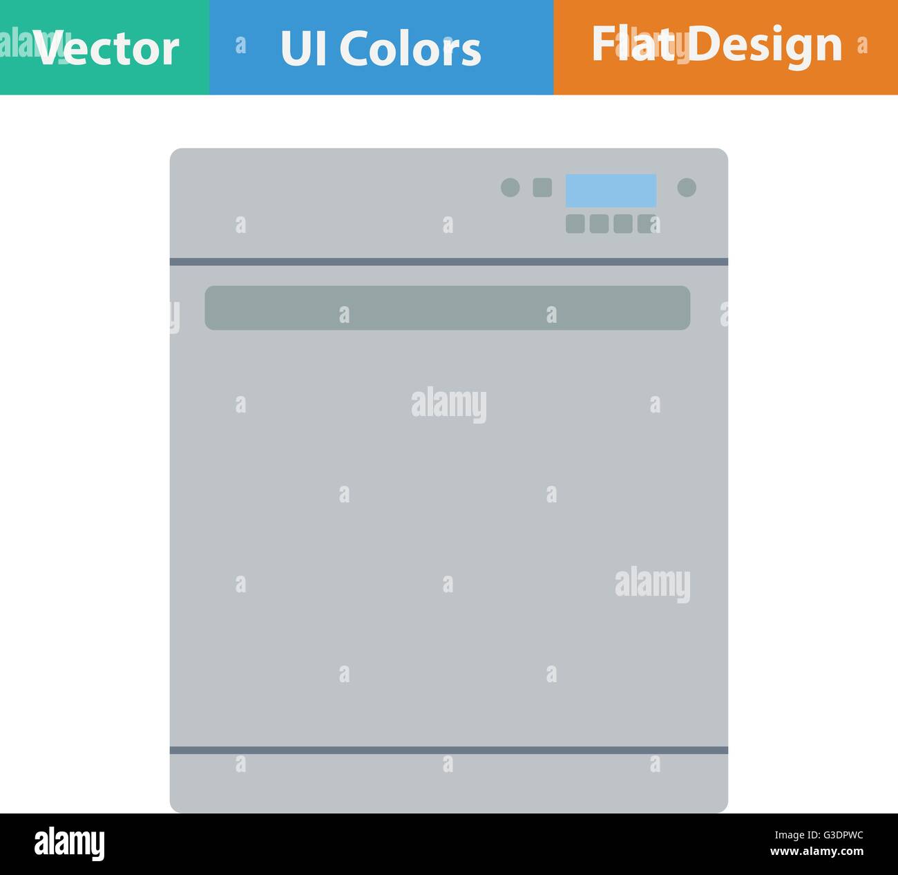 Kitchen dishwasher machine icon. Flat design. Vector illustration Stock ...