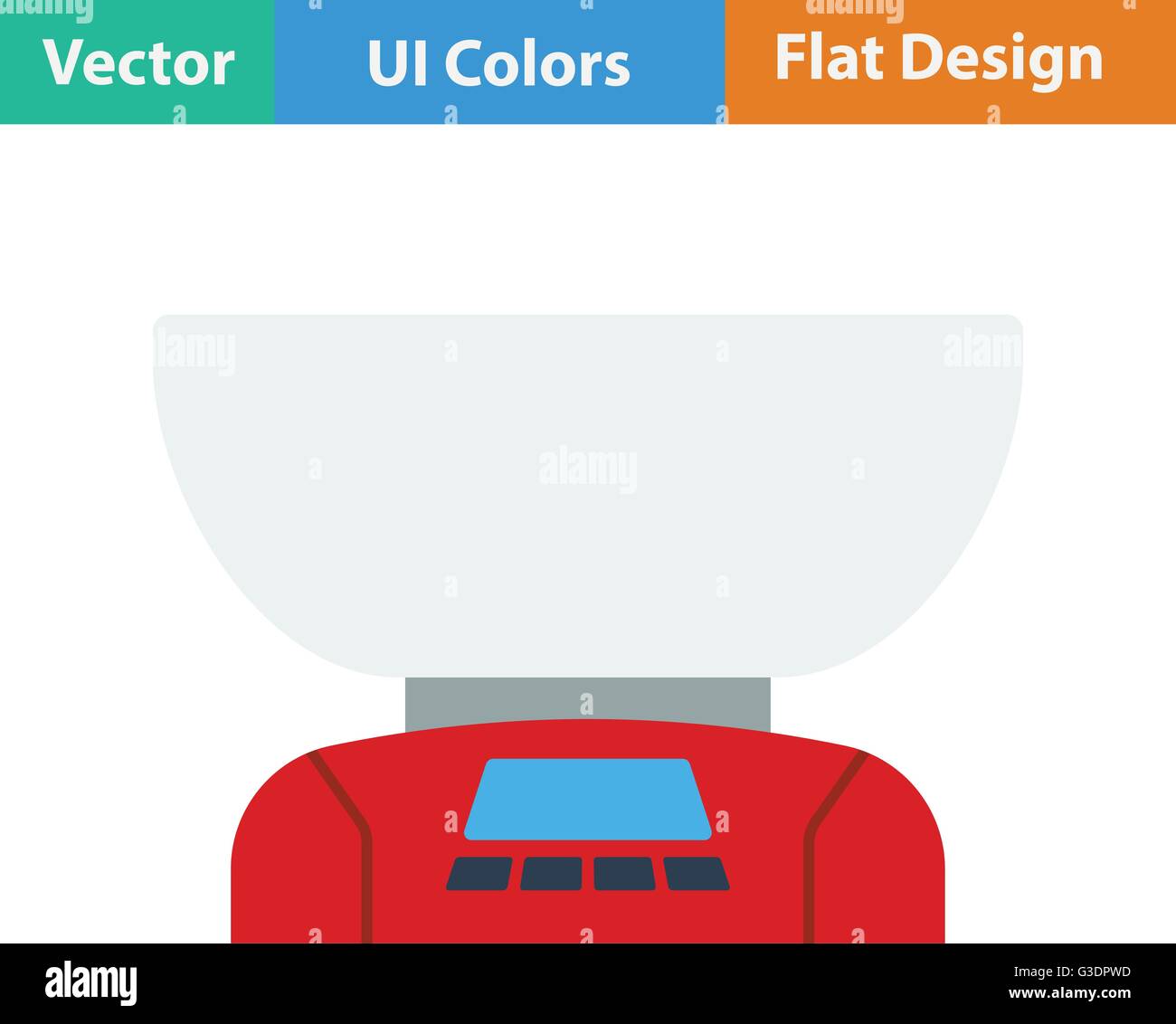 Kitchen electric scales icon. Flat design. Vector illustration Stock ...