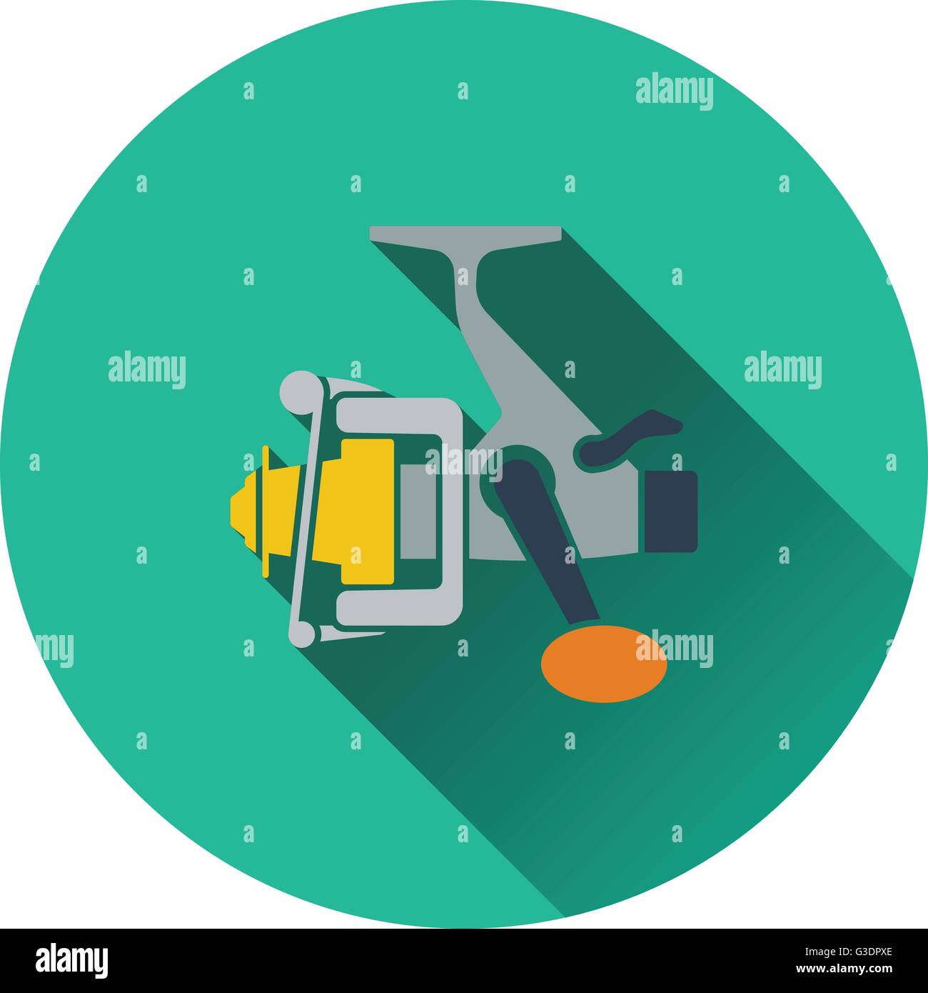 Icon of Fishing reel . Flat design. Vector illustration Stock Vector ...