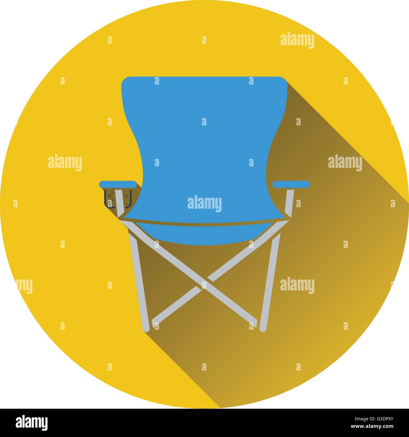 Icon of Fishing folding chair. Flat design. Vector illustration Stock ...
